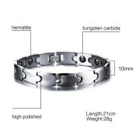 China Fashion Accessories Couple Tungsten Steel Men's and Women's Red Iron Health Energy Magnetic Bracelet Tub-001 for sale