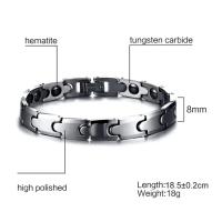 China Fashion Accessories Couple Tungsten Steel Men's and Women's Red Iron Health Energy Magnetic Bracelet Tub-001 for sale