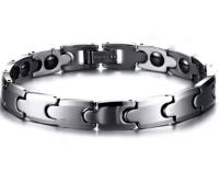 China Fashion Accessories Couple Tungsten Steel Men's and Women's Red Iron Health Energy Magnetic Bracelet Tub-001 for sale