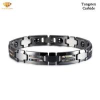 China Tungsten Carbide Magnetic Wristband Men's Scratch Resistant Cross Shell Energy Bracelet Tub-010 for sale