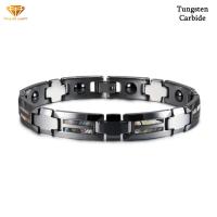 China Tungsten Carbide Magnetic Wristband Men's Scratch Resistant Cross Shell Energy Bracelet Tub-010 for sale