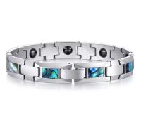 China Tungsten Carbide Magnetic Wristband Men's Scratch Resistant Cross Shell Energy Bracelet Tub-010 for sale