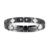 China Tungsten Carbide Magnetic Wristband Men's Scratch Resistant Cross Shell Energy Bracelet Tub-010 for sale