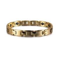 China Magnetic Therapy Tungsten Steel Bracelet with Black Gallstones at The Bottom, Scratch Resistant Men's Bracelet Tub-012c for sale