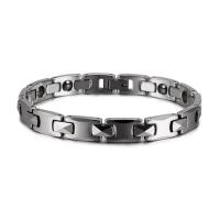 China Magnetic Therapy Tungsten Steel Bracelet with Black Gallstones at The Bottom, Scratch Resistant Men's Bracelet Tub-012c for sale