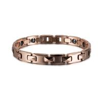 China Magnetic Therapy Tungsten Steel Bracelet with Black Gallstones at The Bottom, Scratch Resistant Men's Bracelet Tub-012c for sale