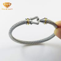 China High-End DIY Hot Selling Bracelet for Ladies Two-Color Titanium Steel Small Hook Buckle Fashion Stainless Steel Wire Cable Bracelet Bg0172 for sale