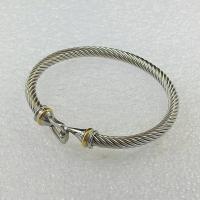 China High-End DIY Hot Selling Bracelet for Ladies Two-Color Titanium Steel Small Hook Buckle Fashion Stainless Steel Wire Cable Bracelet Bg0172 for sale