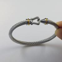 China High-End DIY Hot Selling Bracelet for Ladies Two-Color Titanium Steel Small Hook Buckle Fashion Stainless Steel Wire Cable Bracelet Bg0172 for sale
