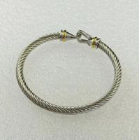 China High-End DIY Hot Selling Bracelet for Ladies Two-Color Titanium Steel Small Hook Buckle Fashion Stainless Steel Wire Cable Bracelet Bg0172 for sale