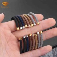 China New Mesh Bracelet Ins Punk Style Personalized Simple Cable Weaving Elastic Opening Men's and Women's Bracelets Hcb1193 for sale