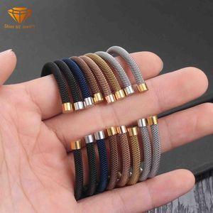 China New Mesh Bracelet Ins Punk Style Personalized Simple Cable Weaving Elastic Opening Men's and Women's Bracelets Hcb1193 for sale