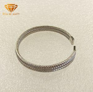 China Titanium Steel C-Shaped Mesh Woven Bracelet Hip Hop Tide Brand Steel Wire Bracelet Men's Twisted European and American Jewelry Bg2168 for sale