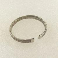 China Titanium Steel C-Shaped Mesh Woven Bracelet Hip Hop Tide Brand Steel Wire Bracelet Men's Twisted European and American Jewelry Bg2168 for sale