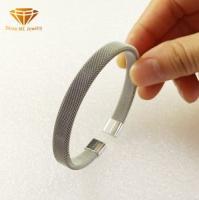 China Simple Mesh Steel Wire Bracelet Men's Fashion Popular Stainless Steel Jewelry Bg2166 for sale