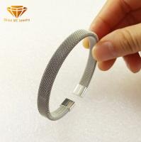 China Simple Mesh Steel Wire Bracelet Men's Fashion Popular Stainless Steel Jewelry Bg2166 for sale