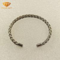 China Stainless Steel Braided Steel Wire Open Bracelet Woven Mesh Bracelet Bangle Titanium Steel Jewelry Bg2165 for sale