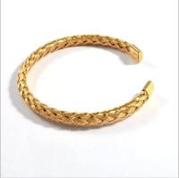 China Stainless Steel Braided Steel Wire Open Bracelet Woven Mesh Bracelet Bangle Titanium Steel Jewelry Bg2165 for sale