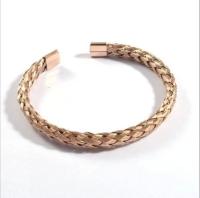 China Stainless Steel Braided Steel Wire Open Bracelet Woven Mesh Bracelet Bangle Titanium Steel Jewelry Bg2165 for sale