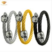 China Fashion Jewelry Titanium Steel Stainless Steel Bracelet Personalized Stainless Steel Casting Skull Bracelet Ssbg2724 for sale