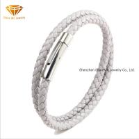 China Manufacturers Wholesale Custom New Stainless Steel Leather Bracelet Double Circle Leather Bl2920 for sale