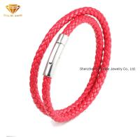 China Manufacturers Wholesale Custom New Stainless Steel Leather Bracelet Double Circle Leather Bl2920 for sale