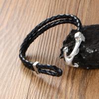 China European and American Jewelry Leather Rope Woven Ship Anchor Bracelet Stainless Steel Bracelet Blfp110 for sale