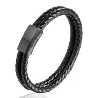 China Personalized Design European and American Men's Stainless Steel Bracelet Knitting Bracelet Lovers Hand Jewelry Wholesale Leather Bracelet Blfp257 for sale