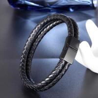 China Personalized Design European and American Men's Stainless Steel Bracelet Knitting Bracelet Lovers Hand Jewelry Wholesale Leather Bracelet Blfp257 for sale