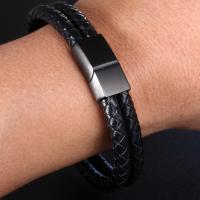 China Personalized Design European and American Men's Stainless Steel Bracelet Knitting Bracelet Lovers Hand Jewelry Wholesale Leather Bracelet Blfp257 for sale