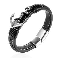 China Ship Anchor Bracelet Weaving Men's Jewelry Weaving Men's Leather Rope Bracelet Wholesale Bl2856 for sale