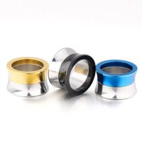 China Trendy Hip-Hop Stainless Steel Tunnel IP Gold Titanium Steel Ear Expansion Body Piercing Anti Allergic Piercing Jewelry Spg0607 for sale