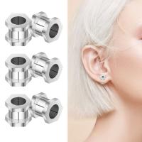 China Stainless Steel Hexagonal Ear Expander Titanium Steel Ear Plug Body Piercing Jewelry Spg2125 for sale