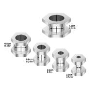 China Stainless Steel Hexagonal Ear Expander Titanium Steel Ear Plug Body Piercing Jewelry Spg2125 for sale