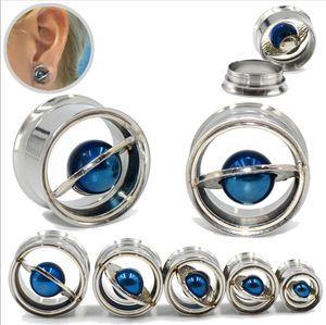 China Body Piercing Stainless Steel Internal Thread Planet Stainless Steel Plug Double Flare Ear Plug Spg1839 for sale