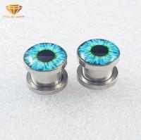 China Stainless Steel Jewelry Black Eyeball Eyes Ear Expander Piercing Ear Plug Body Piercing Jewelry Spg2734 for sale