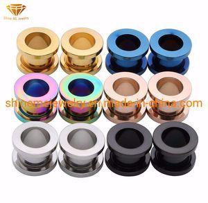 China Stainless Steel Pulley Metal Ear Expander Popular Body Jewelry Piercing Ear Plug Flesh Tunnel Spg1819 for sale