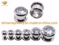 China Stainless Steel Earplug Stainless Steel Diamond Metal Ear Expansion Puncture Jewelry Factory Direct Sales Spg1824 for sale
