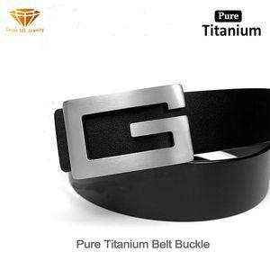 China Pure Titanium Belt Buckle Titanium Alloy Through Type Smooth Light Plate Rust Free Head Letter G Tbbg3638 for sale