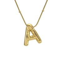China Titanium Steel Smooth Bubble Letter Necklace for Women Niche and Versatile Collarbone Chain 26 Letter Pendant Round Bead Snake Chain Jewelry Nk1133 for sale