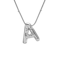 China Titanium Steel Smooth Bubble Letter Necklace for Women Niche and Versatile Collarbone Chain 26 Letter Pendant Round Bead Snake Chain Jewelry Nk1133 for sale