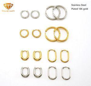 China European and American French Minimalist Ins Style Titanium Steel Batch Flower Earring Gold Stainless Steel Coil Earrings Wholesale Smer985 for sale