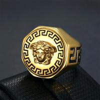 China Ancient Greek Mythology Medusa Ring Titanium Steel Tide Brand Gold-Plated Medusa Hip Hop Hiphop Ring for Men Sgmr2625 for sale