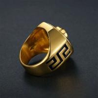 China Ancient Greek Mythology Medusa Ring Titanium Steel Tide Brand Gold-Plated Medusa Hip Hop Hiphop Ring for Men Sgmr2625 for sale
