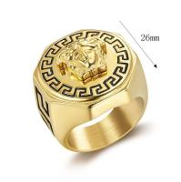 China Ancient Greek Mythology Medusa Ring Titanium Steel Tide Brand Gold-Plated Medusa Hip Hop Hiphop Ring for Men Sgmr2625 for sale