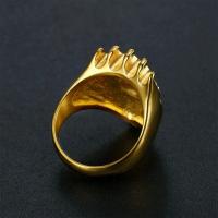 China Explosion Hip-Hop Hip Hop Stainless Steel Gold-Plated Rhinestone Crown Lion Head Ring for Men Sgmr2623 for sale