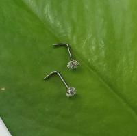 China Fashion Jewelry Single Zircon L Shape Surgical Steel G23 Titanium Piercing Jewelry Tp2118 for sale