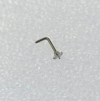 China Fashion Jewelry Single Zircon L Shape Surgical Steel G23 Titanium Piercing Jewelry Tp2118 for sale