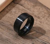 China Fashion Jewelry IP Black Titanium Band Pure Titanium Wedding Ring for Men Tr2025 for sale