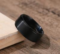 China Fashion Jewelry IP Black Titanium Band Pure Titanium Wedding Ring for Men Tr2025 for sale